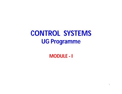 Solution Control Systems Easy Notes For Exam Ktu Module 1 Studypool