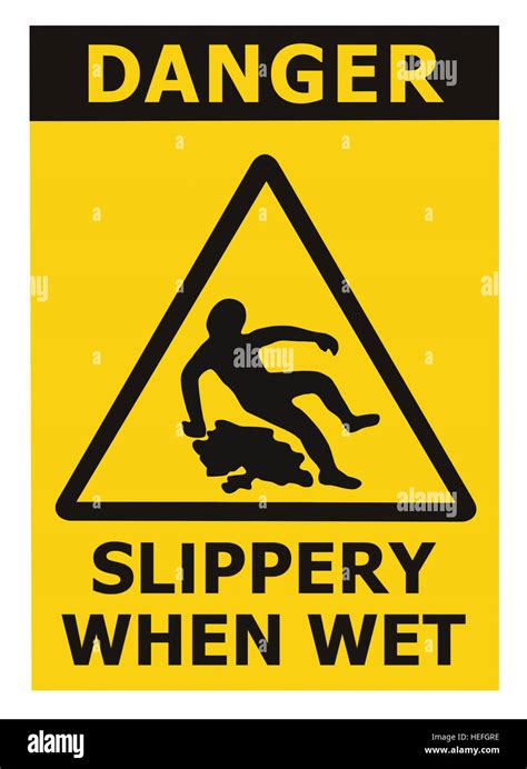 Caution Slippery Surface Sign Cut Out Stock Images And Pictures Alamy