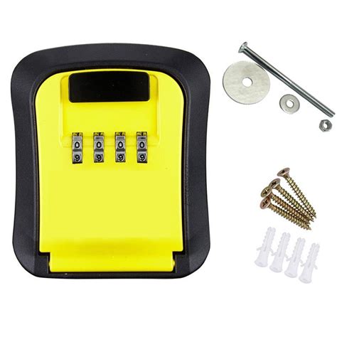 Wall Mounted Key Code Box Construction Site Home Decoration Four Digit Code Lock Key Box Yellow