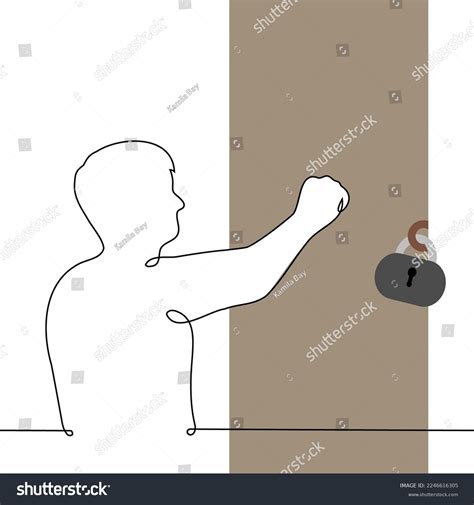 Man Knocking On Door Closed Big Stock Vector Royalty Free 2246616305 Shutterstock