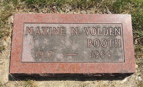 Maxine Nora Volden Booth 1917 1964 Find A Grave äreminne