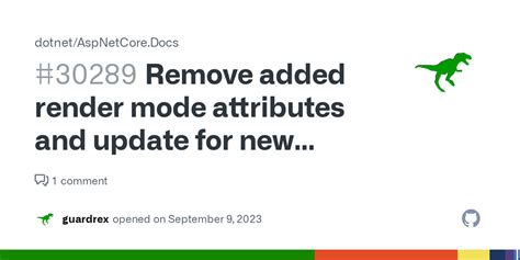 Remove Added Render Mode Attributes And Update For New Directive 80 · Issue 30289 · Dotnet