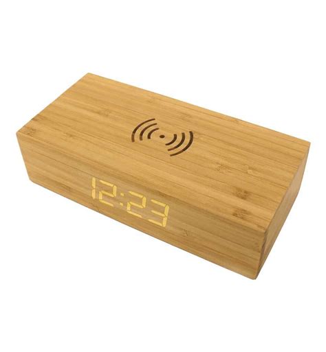 Vg Bamboo Clock With 5w Wireless Charging Vista International
