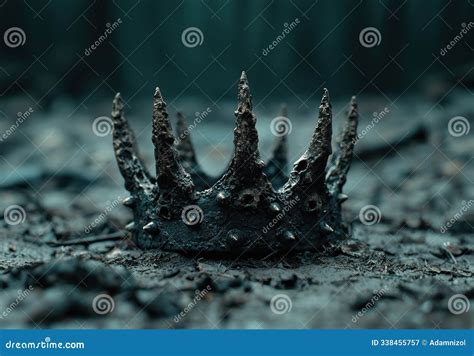 Mysterious Dark Crown Like Structure On The Ground Stock Illustration