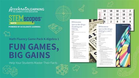 Stemscopes Math Fun Math Fluency Games For K Algebra 1 Accelerate
