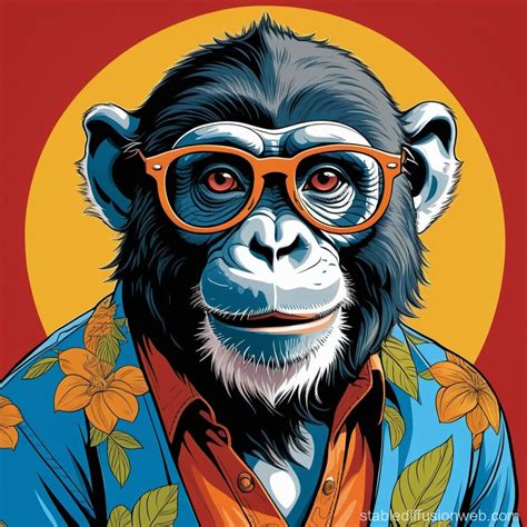Monkey Wearing Glasses Image Stable Diffusion Online
