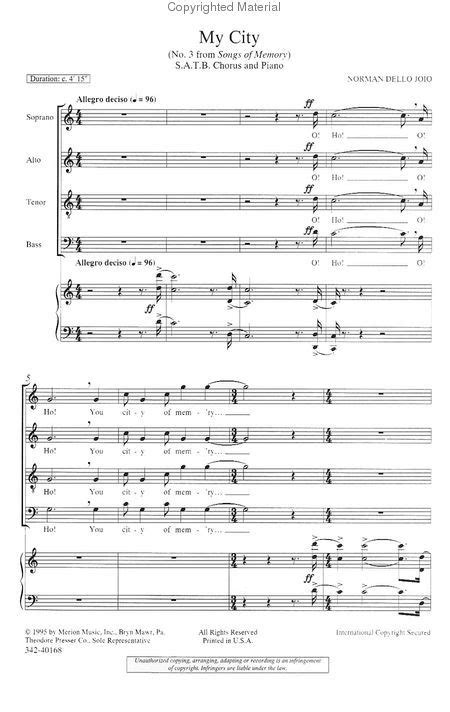 Norman Dello Joio Sheet Music For Mixed Choir