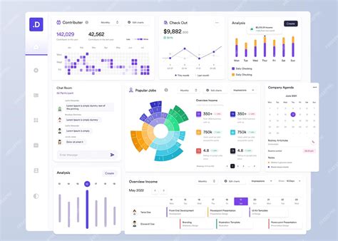Ux 인포그래픽 대시보드 Ui 디자인 그래프 차트 및 다이어그램 웹 인터페이스 템플릿 프리미엄 벡터