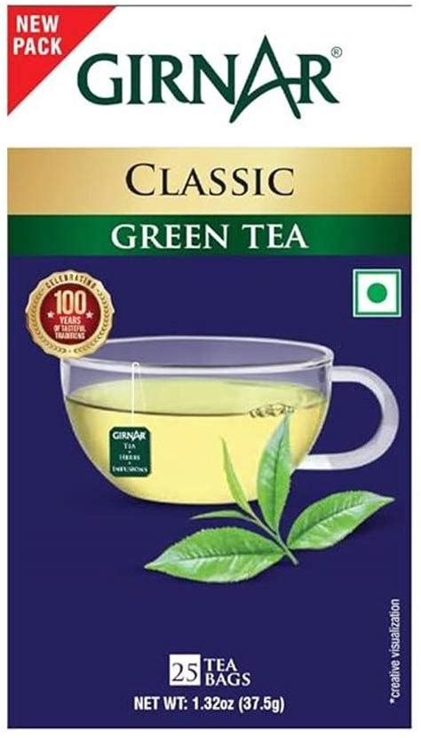 Girnar Green Tea Classic 25 Tea Bags Pack Of 2 Green Tea Bags Box Price In India Buy