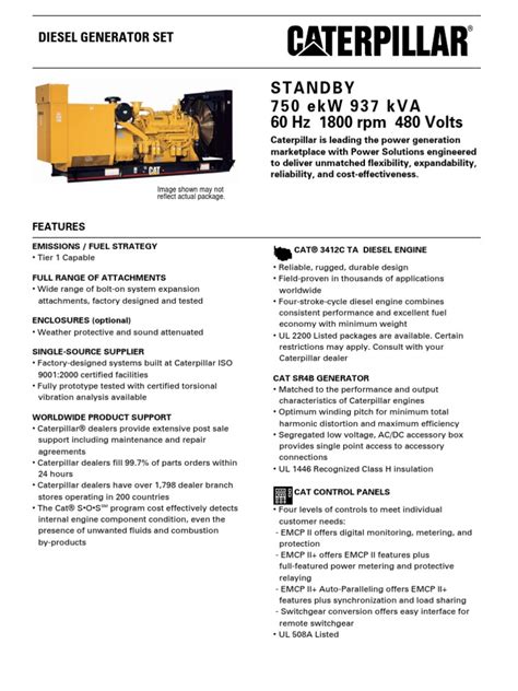 Cat 3412 Dm9128 Spec Sheet Pdf Engines Electric Generator