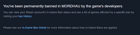 randomly banned for seemingly no reason r mordhau