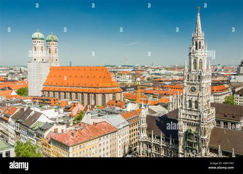 Panoramic View Of The Marienplatz Is A Central Square In The City