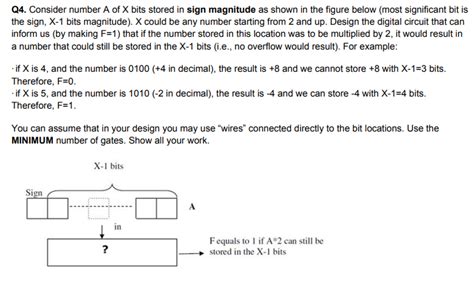 Solved Q4 Consider Number A Of X Bits Stored In Sign Chegg Com