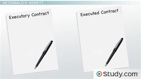 Executed Vs Executory Contracts Definition And Examples Lesson