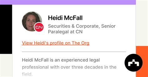 Heidi Mcfall Securities And Corporate Senior Paralegal At Cn The Org