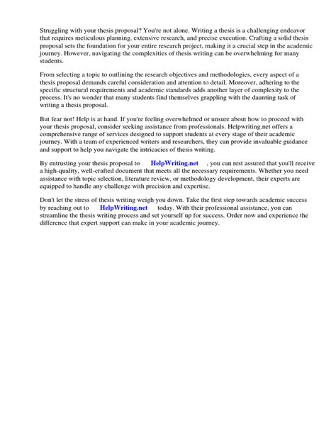 Thesis Proposal Structure Example Pdf Thesis Information