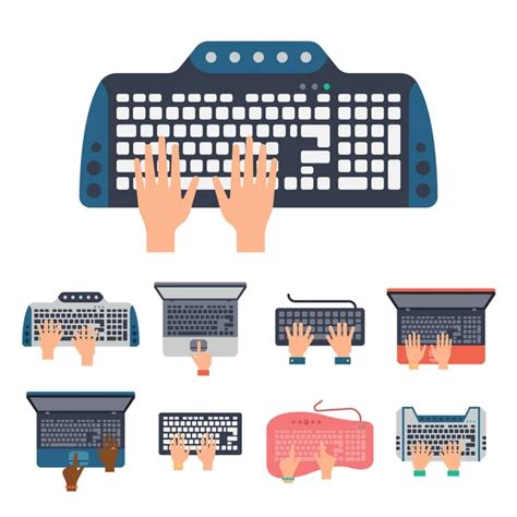 Keyboard Hands Vector Stock Vector By ©vectorshow 128372782