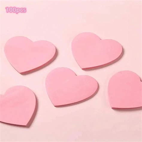 100pcs Heart Shaped Sticky Notes Multi Purpose Sticky Notes Writable