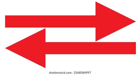 Long Red Arrow Icon Vector Pointing Stock Vector Royalty Free