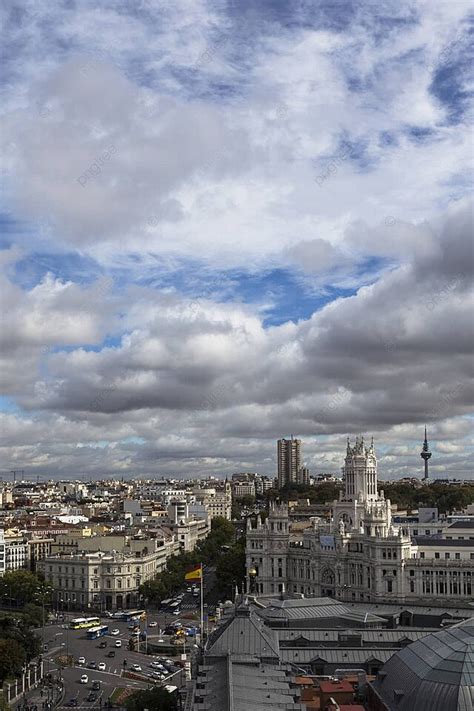 Clouds In Madrid Roofs Skyline Madrid Photo Background And Picture For