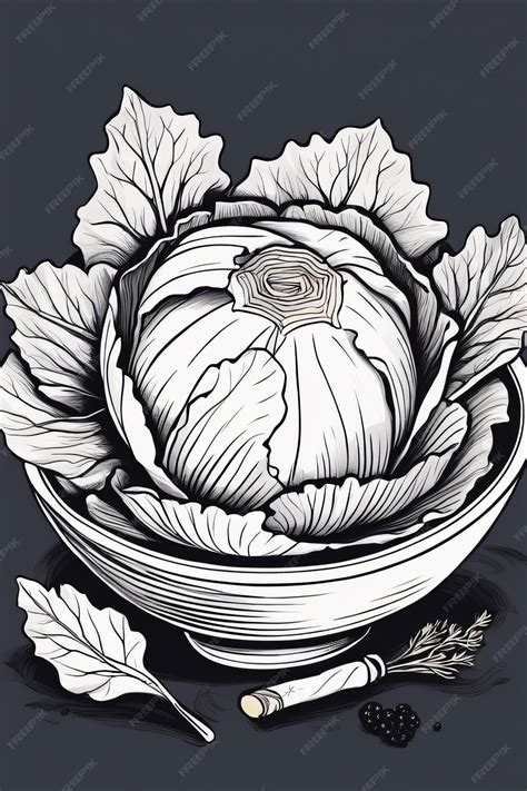 Dibujo De Lechugas Para Colorear Calidad Para Imprimir Foto Premium