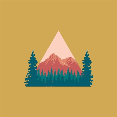 Premium Vector Nature Forest Vector Triangle Logo