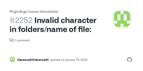 Invalid Character In Foldersname Of File · Issue 2252 · Pluginbugsissues Itemsadder · Github