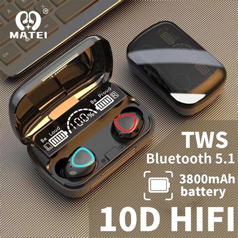 Jual Matei Headset Bluetooth Tws Earphones M10 Digital Indicator V51