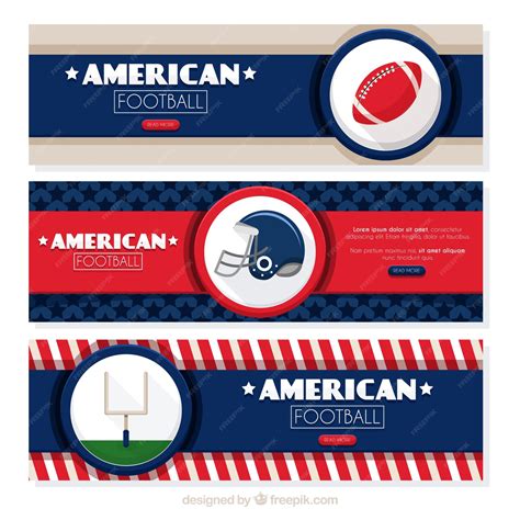 Free Vector Set Of Three American Football Banners