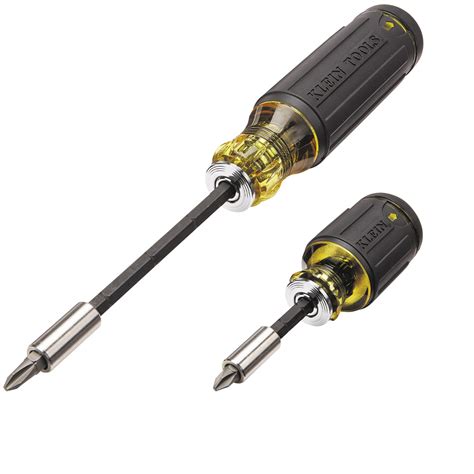 Impact Rated Adjustable Length Multi Bit Screwdriver Set 2 Piece