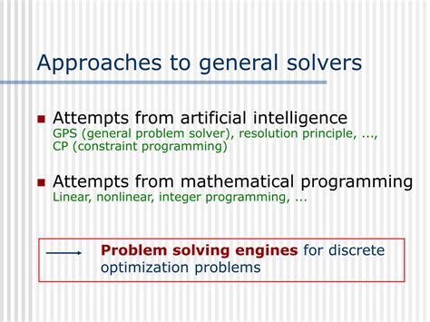 Ppt Building “ Problem Solving Engines ” For Combinatorial Optimization Powerpoint