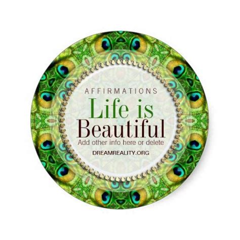 Peacock Fresh Green Geometry Custom Round Sticker Zazzle Round