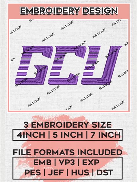 Ncaa Gcu Lopes Football Team Logo Embroidery Design Files Ncaa Grand