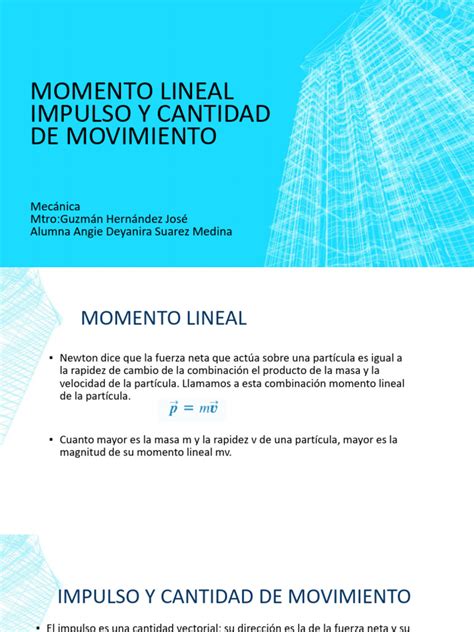 Impulso Y Cantidad De Movimiento Lineal Pdf Ciencia Y Matemáticas
