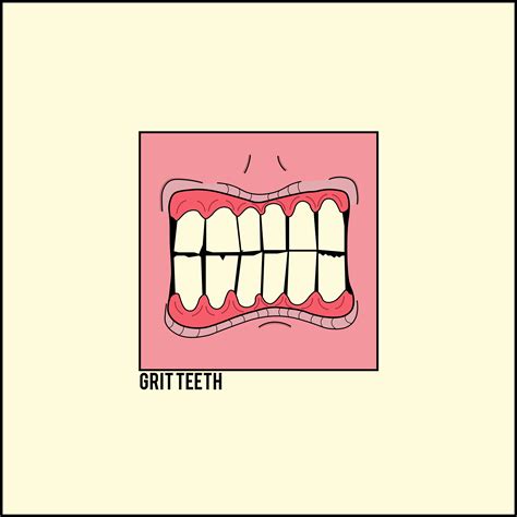 Image 2 Of The Series Grit Teeth Grind Skateart Illustrate Pink Gritted Teeth Grinding
