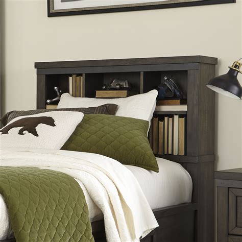 Thornwood Hills Twin Bookcase Headboard Dark Gray Barrons Home