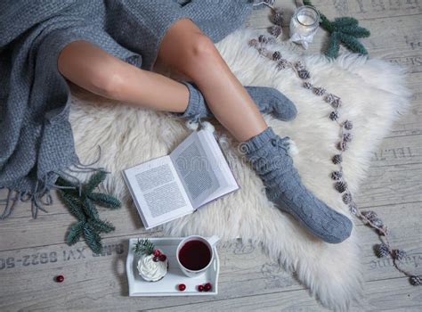 Girl Drinking Tea Stock Image Image Of Christmas Beautiful 80883437