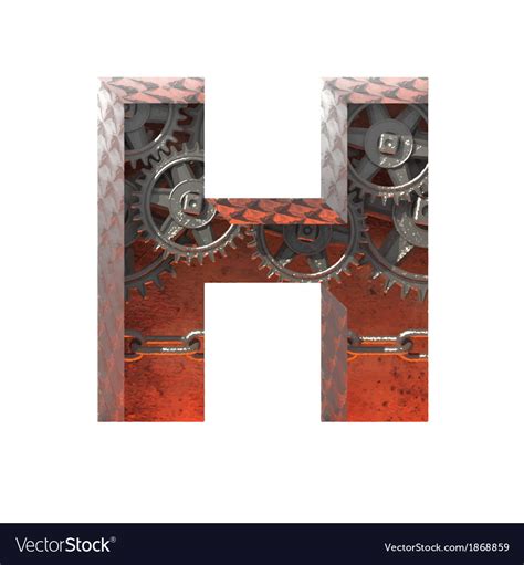 Gears Cutted Figure H Paste To Any Background Vector Image