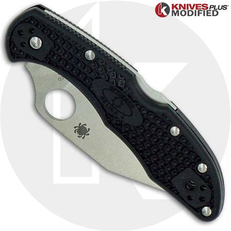 Modified Spyderco Delica 4 Wharncliffe Regrind Satin Blade