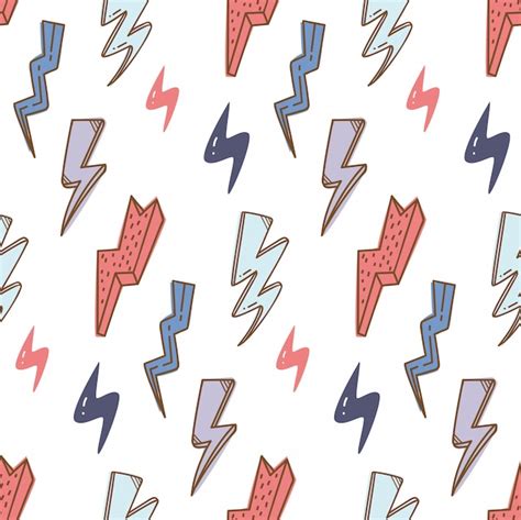 Premium Vector Thunder Seamless Pattern On White Premium Vector Thunder Seamless Pattern On White