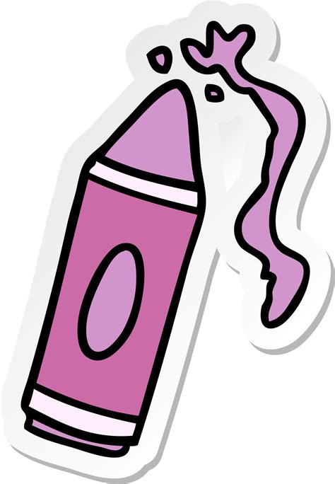 Sticker Cartoon Doodle Of A Pink Crayon 11504540 Vector Art At Vecteezy