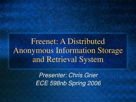 Ppt Freenet A Distributed Anonymous Information Storage And Retrieval System Powerpoint