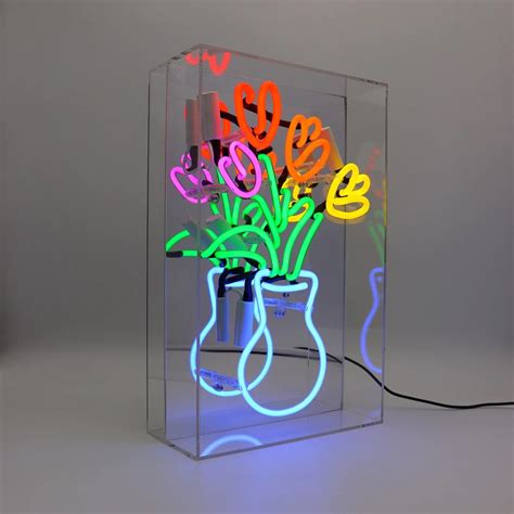 Neon Glass Tulips Box Objekt