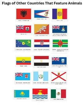 Flags Of Other Countries That Features Animals Printable By Kwr Designs