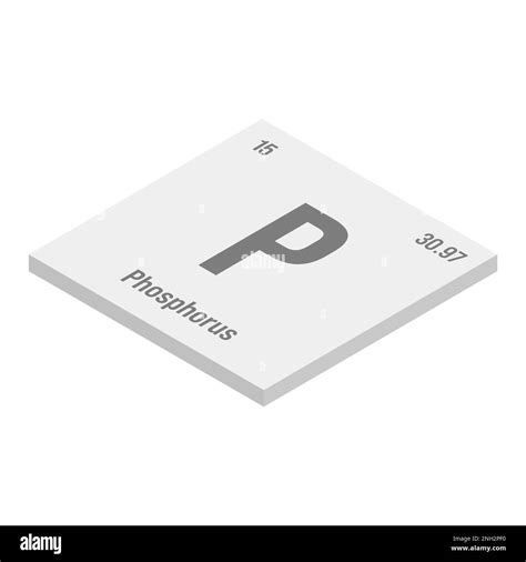 Phosphorus P Gray 3d Isometric Illustration Of Periodic Table Element