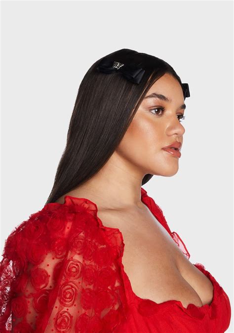 Satin Butterfly Hair Bow Set Blacknn Dolls Kill