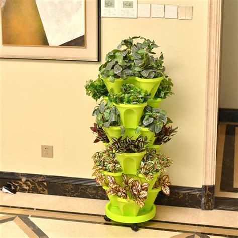 1 Set Stackable Flower Pot Garden Accessories Plan Grandado