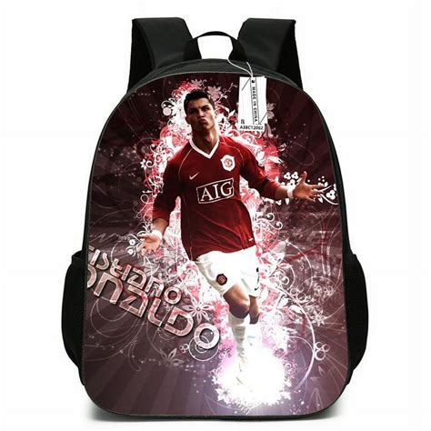 Football C Luo Peripheral Ronaldo Pattern Backpack Campus Printed