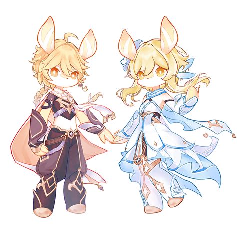 Lumine And Aether Genshin Impact Drawn By Sneeze Snze Danbooru