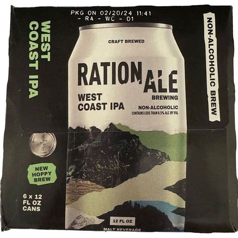 Rationale Brewing Non Alcoholic West Coast Ipa Craft Beer 6 Pk Cans